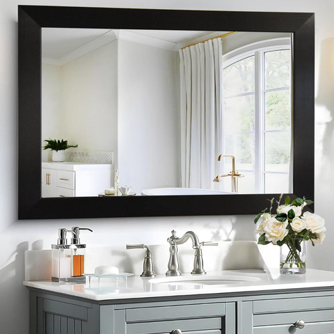 black rectangle mirror horizontal