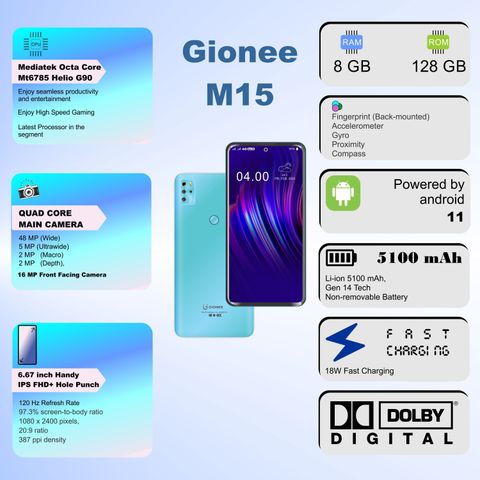 GIONEE M15 (128 GB Storage, 8 GB RAM) Online at Best Price On Flipkart.com