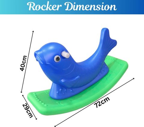 Charming treasures Plastic Fish Rocker for Toddlers Fun Ride-On Toy for ...