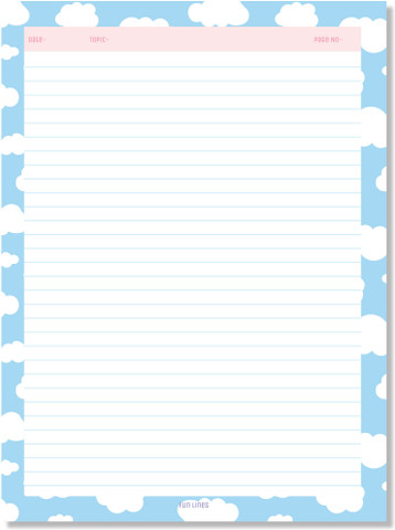 lined coloured paper