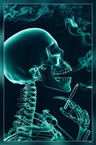 cool skeleton smoking
