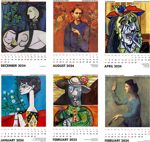 2024 Wall Calendar - Pablo Picasso - Pablo Picasso Artworks Paper Print ...