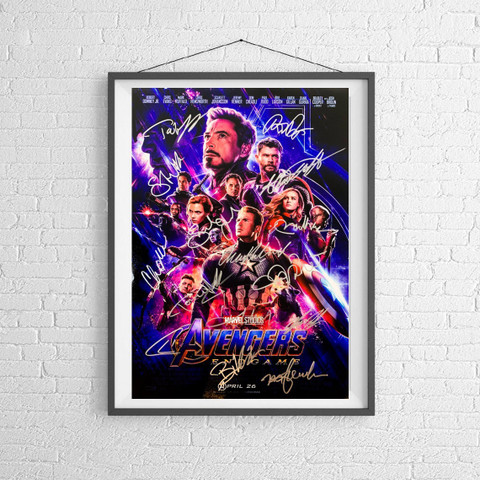 avengers signed poster