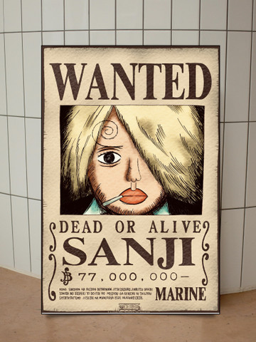 sanji wanted poster coloring page