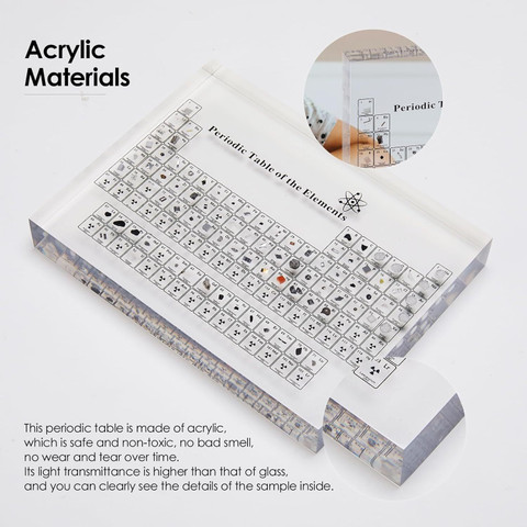 Large Periodic Table of Elements in 3D Acrylic Glass Chart, 118 ...