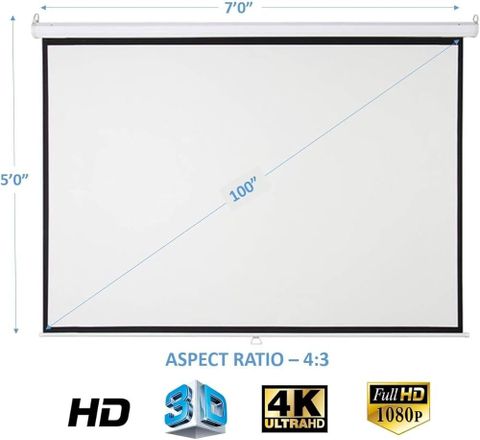 suvira Tripod Stand Projector Screen 5*7 Projector Screen (Width 210 cm ...