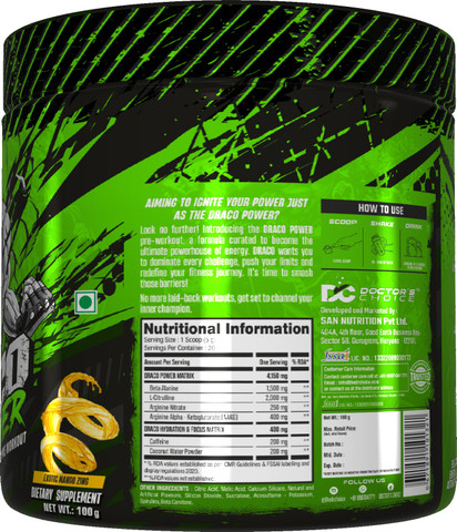 DOCTOR'S CHOICE Draco Pre Workout Pre Workout Price in India - Buy ...