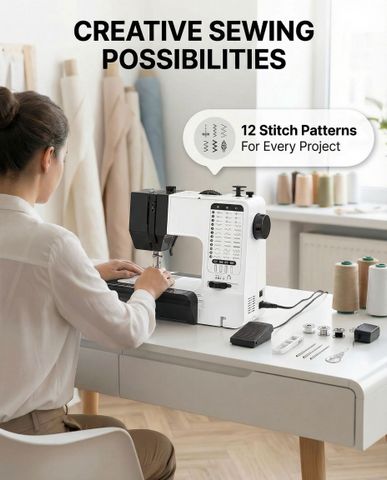 RAMIME 38 Built-in Stitches Sewing Machine With 2 Speed,Reverse Sewing ...