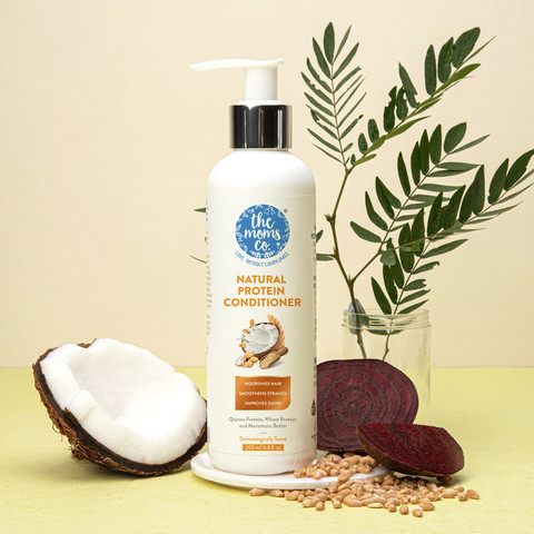 The Moms Co. Natural Protein Shampoo Silk & Wheat Protein| For ...