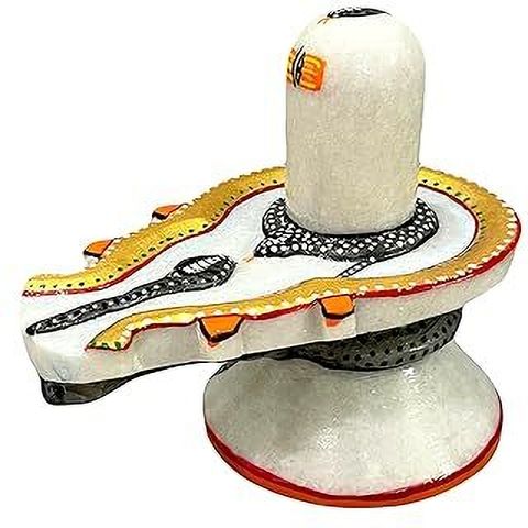 Wigano Natural Stone Marble Shiva Lingam Puja Idol Murti-Shiv Ling Idol ...
