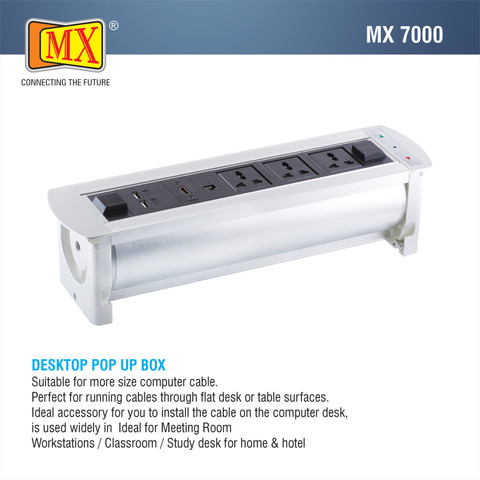 MX Motorised Pop Up Box/Cable Cubby With Universal Socket/Data/Hdmi/Usb ...
