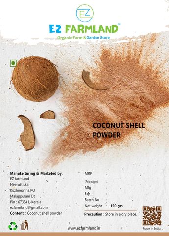 Ez Farmland Coconut Shell Powder 150 g (Pack of 1) Craft Work Products ...