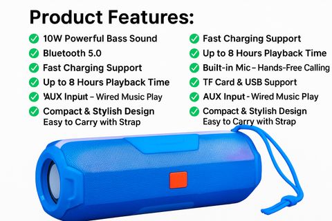 Buy Nilesawar X153 Mini Bluetooth Speaker – Rechargeable, Compact ...