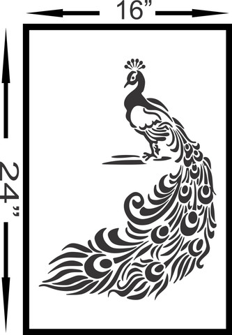 peacock stencil design
