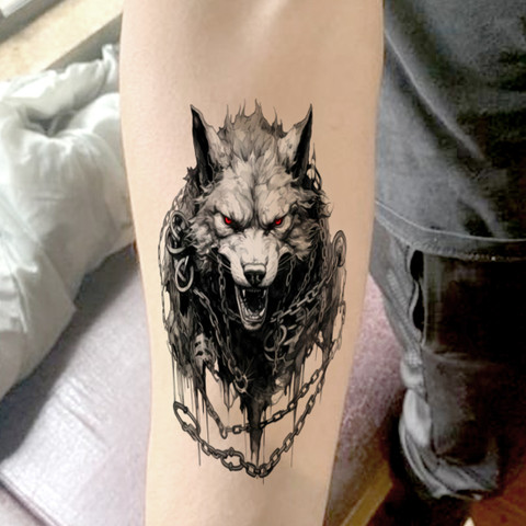 angry wolf tattoos