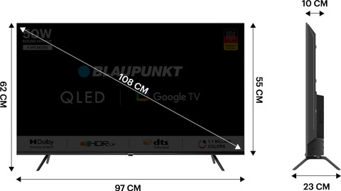 Blaupunkt Dot 108 cm (43 inch) QLED Ultra HD (4K) Smart Google TV with ...