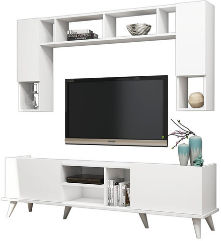 Spyder Craft Matte Finish Elegante 1326 TV Unit with Wall Shelf Wall ...