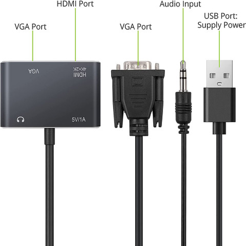All mobile solution TV-out Cable VGA to HDMI + VGA Adapter, VGA ...