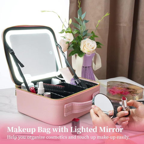 makeup suitcase with lights