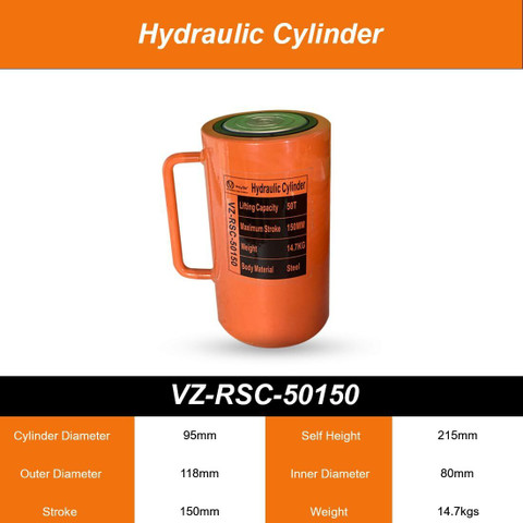 VOLTZ VZ-RSC-50150 50 Ton Hydraulic Lifting Jack CP 700A Pump Cylinder ...