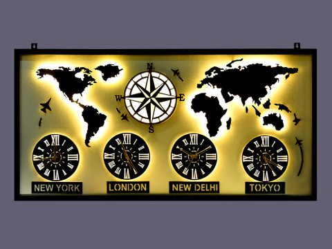 digital world clocks wall