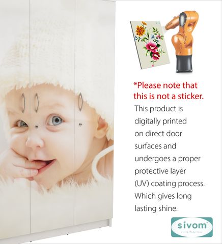 SIVOM Little UV Digital Printing Multipurpose 3 Door Closet Engineered ...