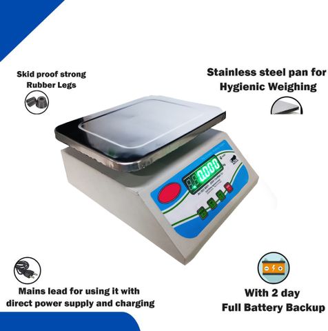 ACU-CHECK Weight Machine 30kg Scale Digital For Shop Chargeable Front ...