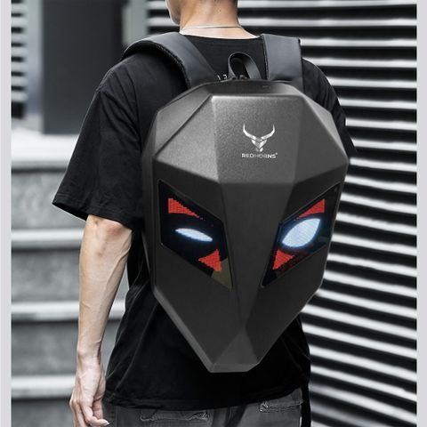 REDHORNS For Motorcycle Riding LED Eye Backpack DIY Programmable Color ...