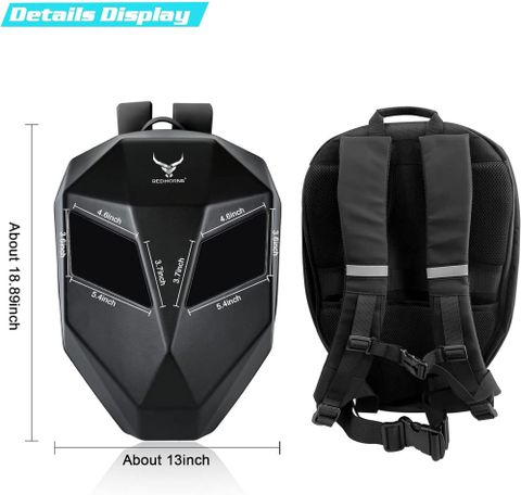 REDHORNS For Motorcycle Riding LED Eye Backpack DIY Programmable Color ...