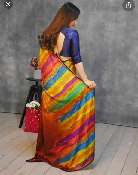 Buy Anita Jain Fashions Self Design Bollywood Jacquard Dark Blue Sarees ...
