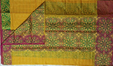 Buy Maguva pattu sarees Self Design Handloom Tissue Yellow Sarees ...