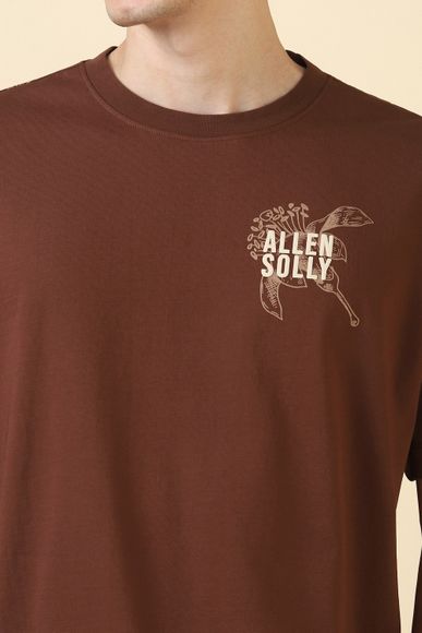 Allen Solly Printed Men Round Neck Brown T-Shirt - Buy Allen Solly ...