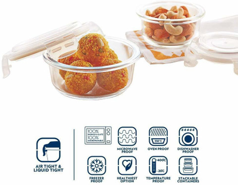 BOROSIL Glass Grocery Container - 240 ml, 400 ml Price in India - Buy ...