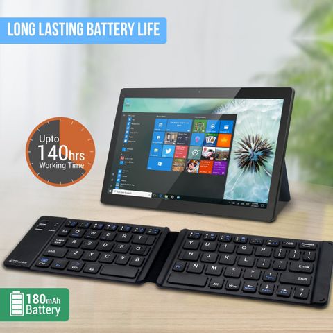 Portronics POR-973 Chicklet Foldable QWERTY Keyboard, Mini Pocket Sized ...