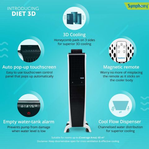 Symphony 55 L Tower Air Cooler Price in India - Buy Symphony 55 L Tower ...