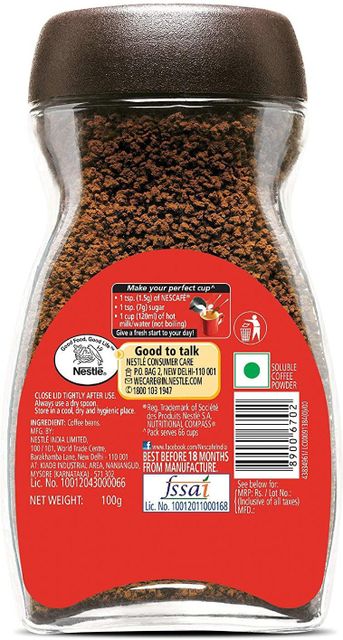 Nescafe Classic Pure Soluble Coffee - 100g Instant Coffee Price in ...
