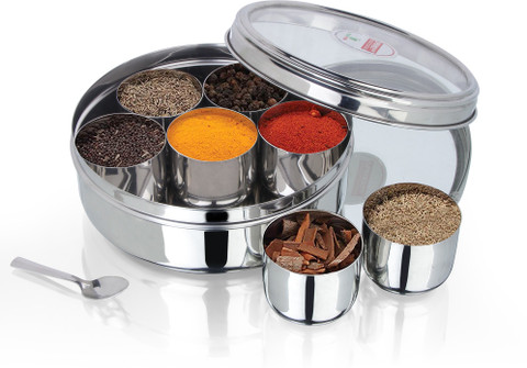 Springway Stainless Steel Masala Dabba – 7 Containers with Lid