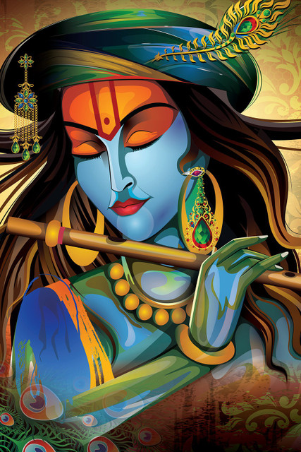 krishna wall poster