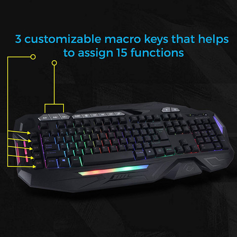 ZEBRONICS ZEB-MAGNUS Wired USB Standard Gaming Keyboard Compatible with ...