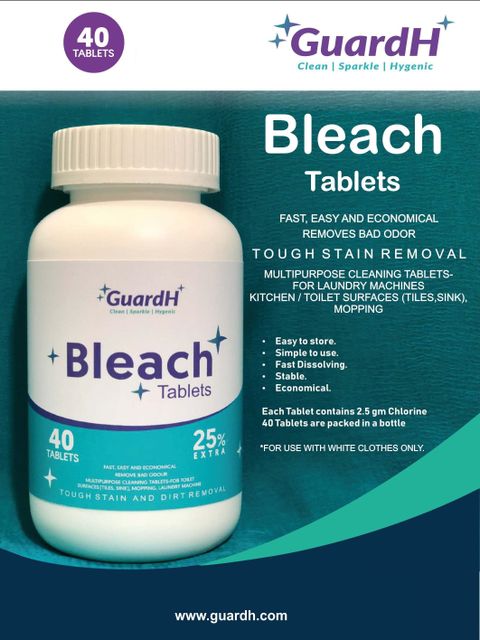 GuardH by Neerchem Bleach Tablets - Water-Soluble Bleach Tablets for ...