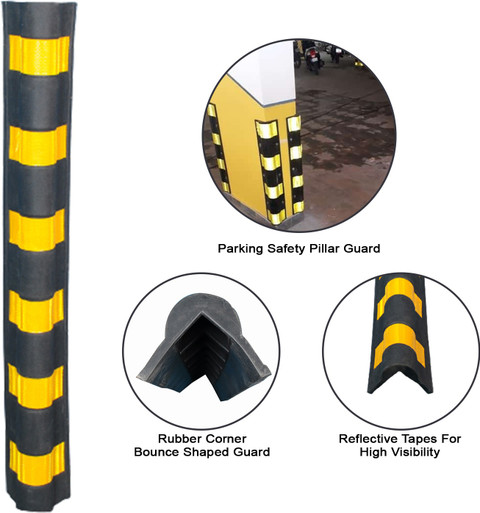 Ladwa 1000mm, 4 Pieces Parking Safety Pillar Guard, Rubber Corner ...