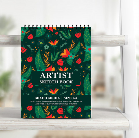 Paper Parwana Leaf & Flower Pattern Artist Sketch Drawing Book A4 Size ...