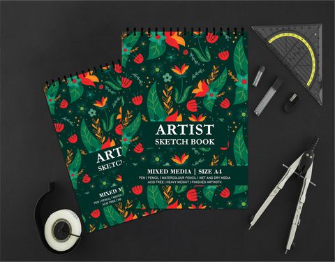 Paper Parwana Leaf & Flower Pattern Artist Sketch Drawing Book A4 Size ...