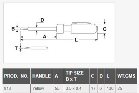 TAPARIA Line Tester 813 Analog Voltage Tester Price in India - Buy ...