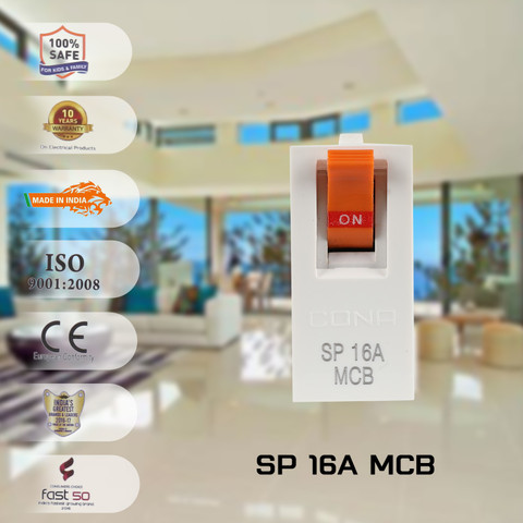 CONA Modular MCB 16A SP -C Type|16A SP MCB Switch|16 Ampere Single Pole ...
