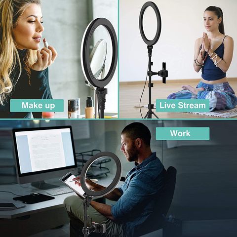 airtech Big Tripod Stand for Live Stream-LED Ring Light-10 Inch with ...