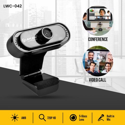 LAPCARE LWC-042 / 720P HD 720 HD Webcam with Built-In Microphone USB ...