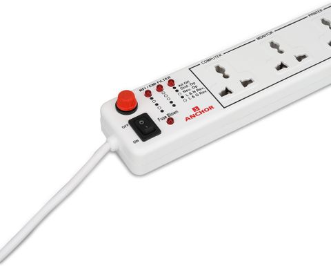 Anchor By Panasonic 4 way 6A International Socket with Single Switch 4 ...