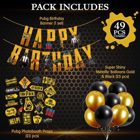 ZYOZI Pubg Theme Party Supplies for Boy Birthday Decorations Favors ...