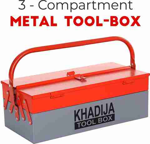 Khadija Metal 3 Compartment (Red Grey) Tool Box with Tray Price in ...